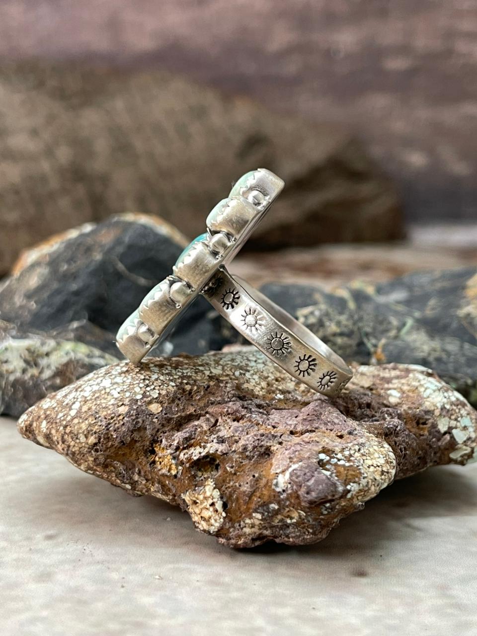 Handmade Sterling Silver White Water with Paloma Adjustable Ring "Sign