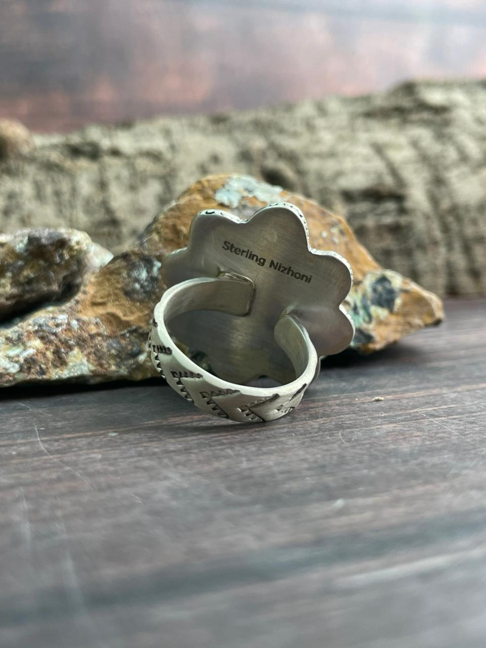 Handmade Sterling Silver Kingman with Wildhorse Magnesite Adjustable R