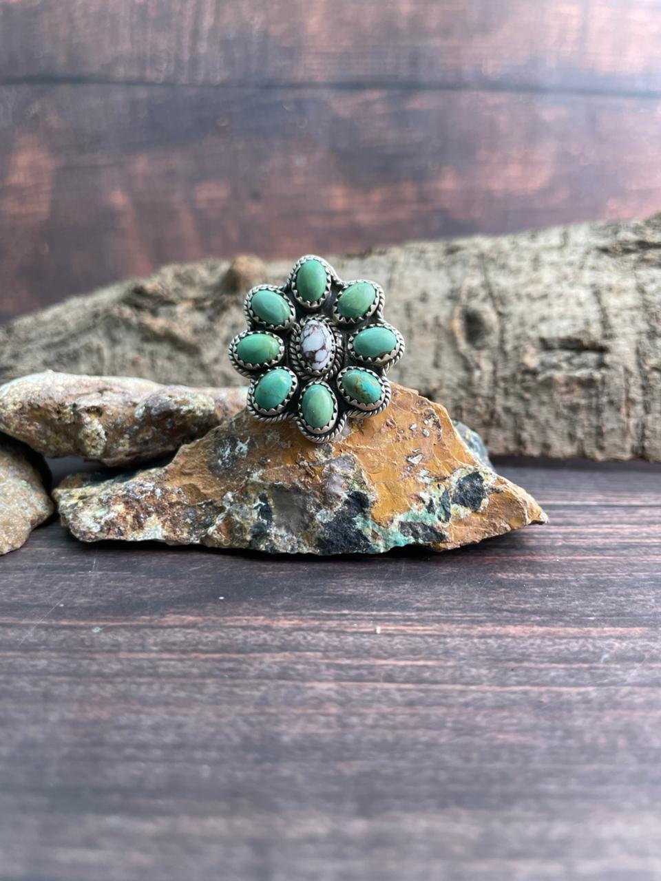 Handmade Sterling Silver Kingman with Wildhorse Magnesite Adjustable R