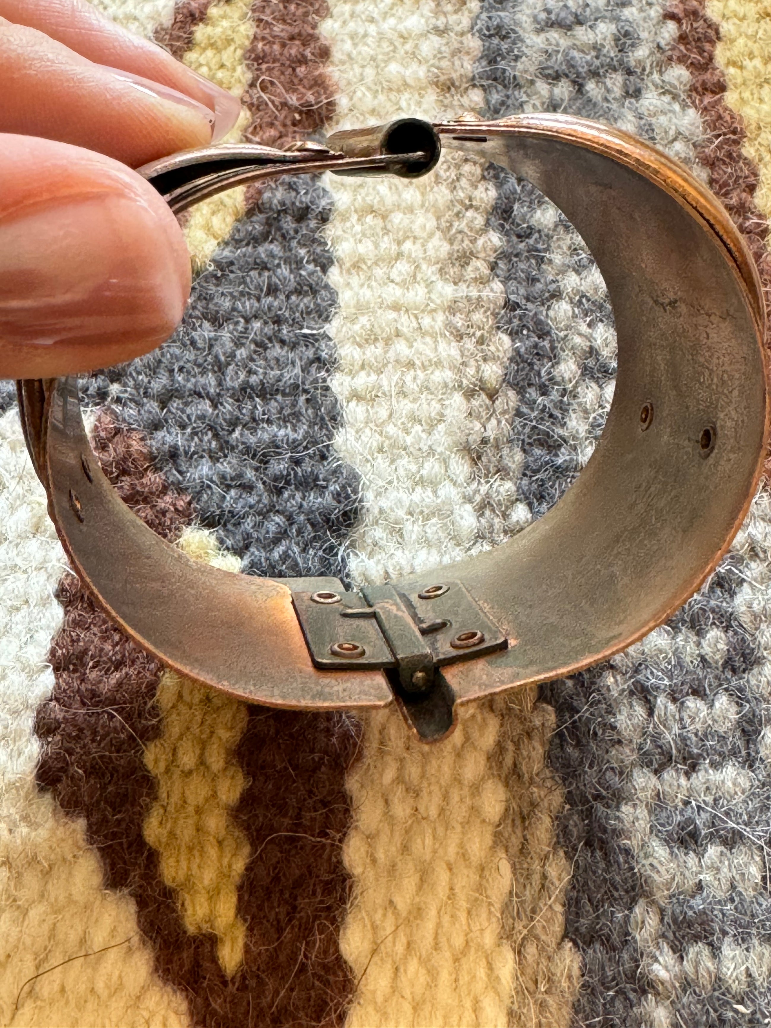 Vintage Handmade Copper Spring Cuff Bracelet