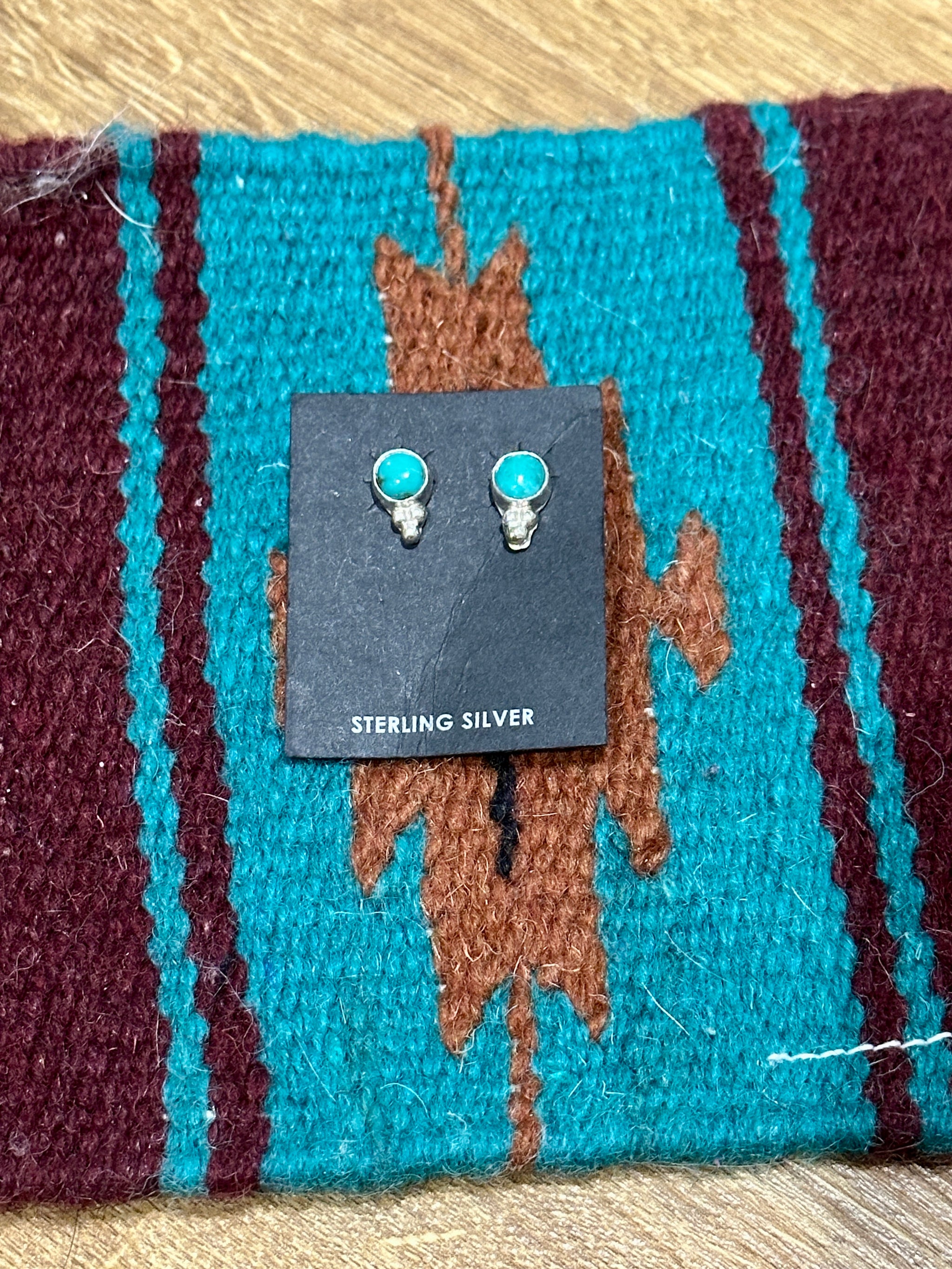 Handcrafted Sterling Silver & Turquoise Stud Earrings
