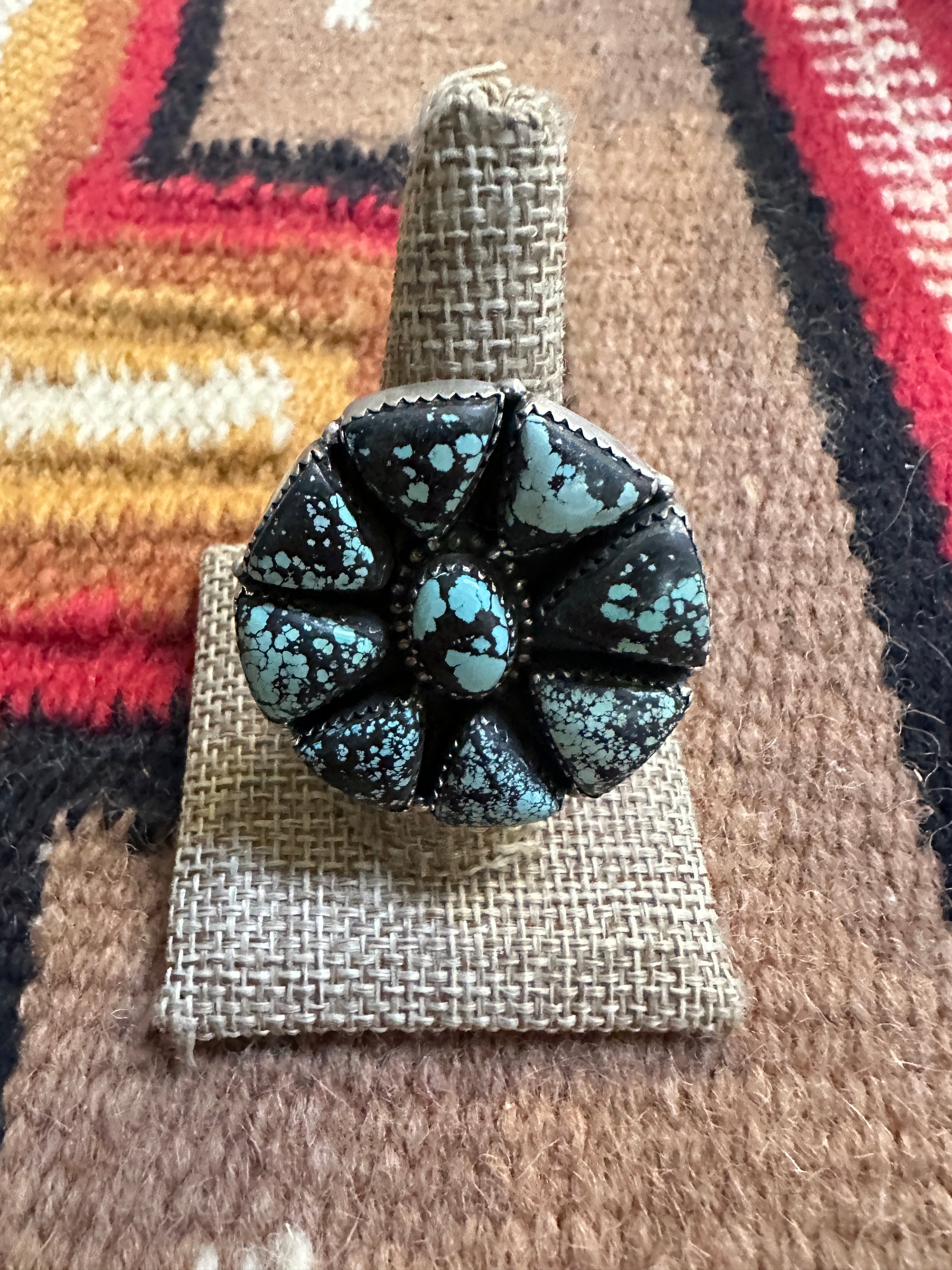 Beautiful Handmade New Lander Turquoise And Sterling Silver Adjustable