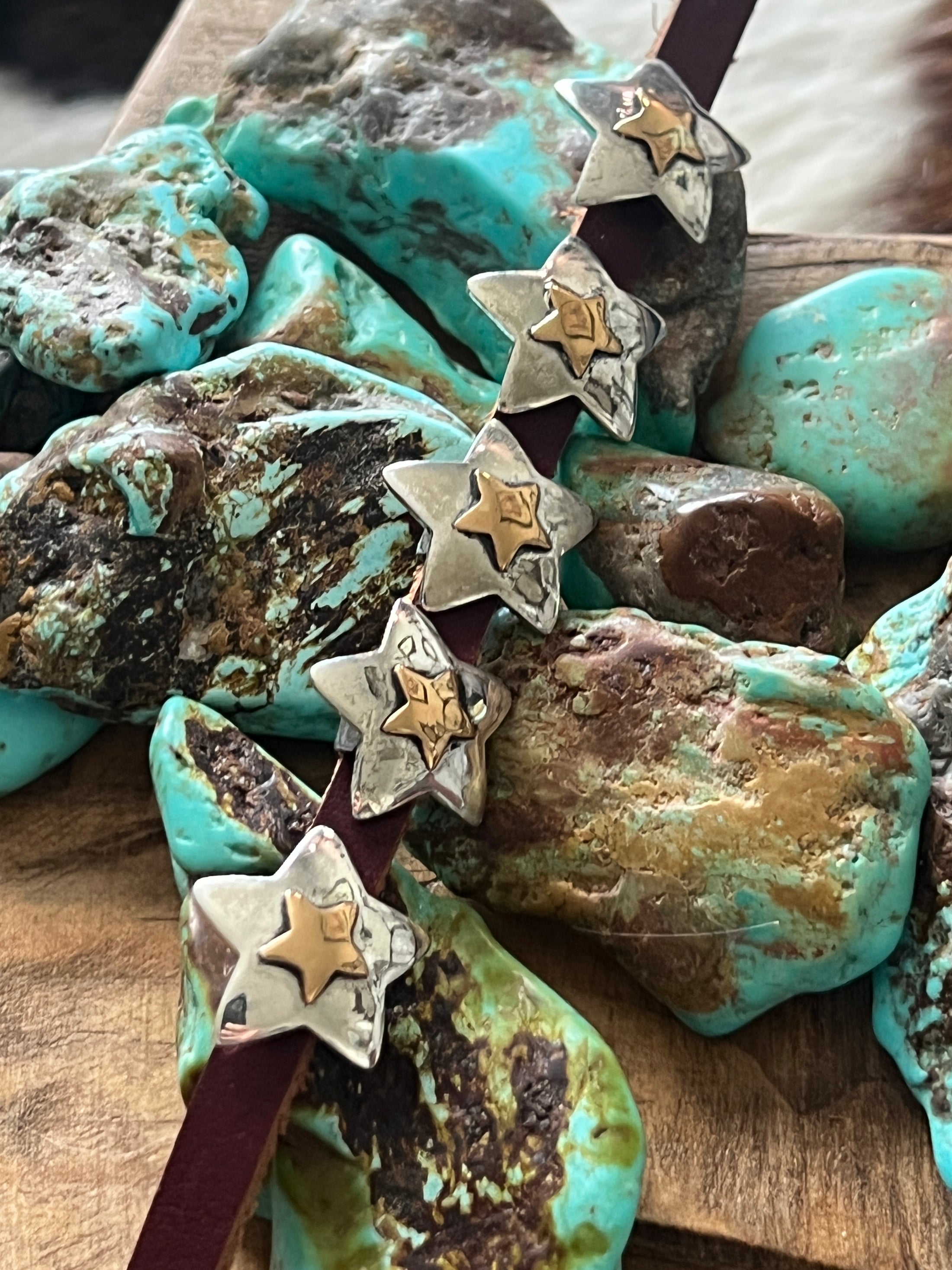 Sterling Silver and Brass Concho Slide, Shooting Star