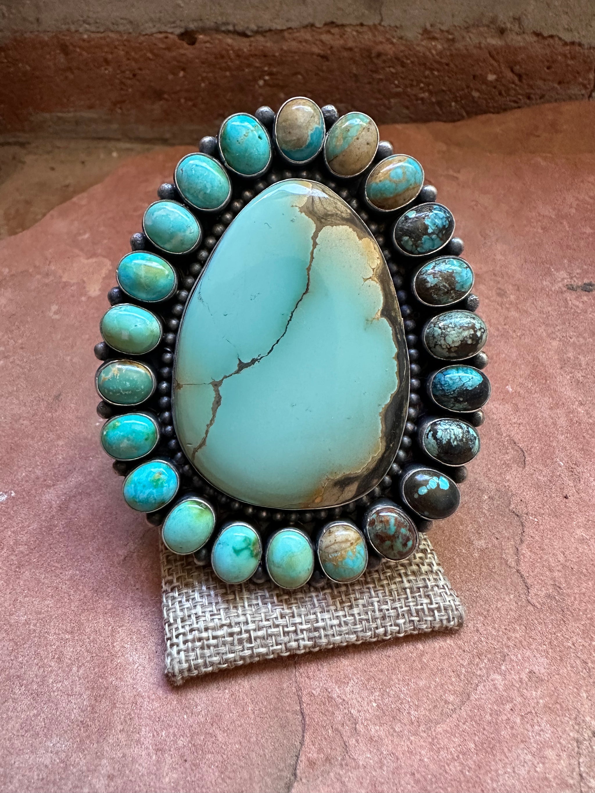 Beautiful Handcrafted Sterling Silver & Turquoise Statement Ring by Bl