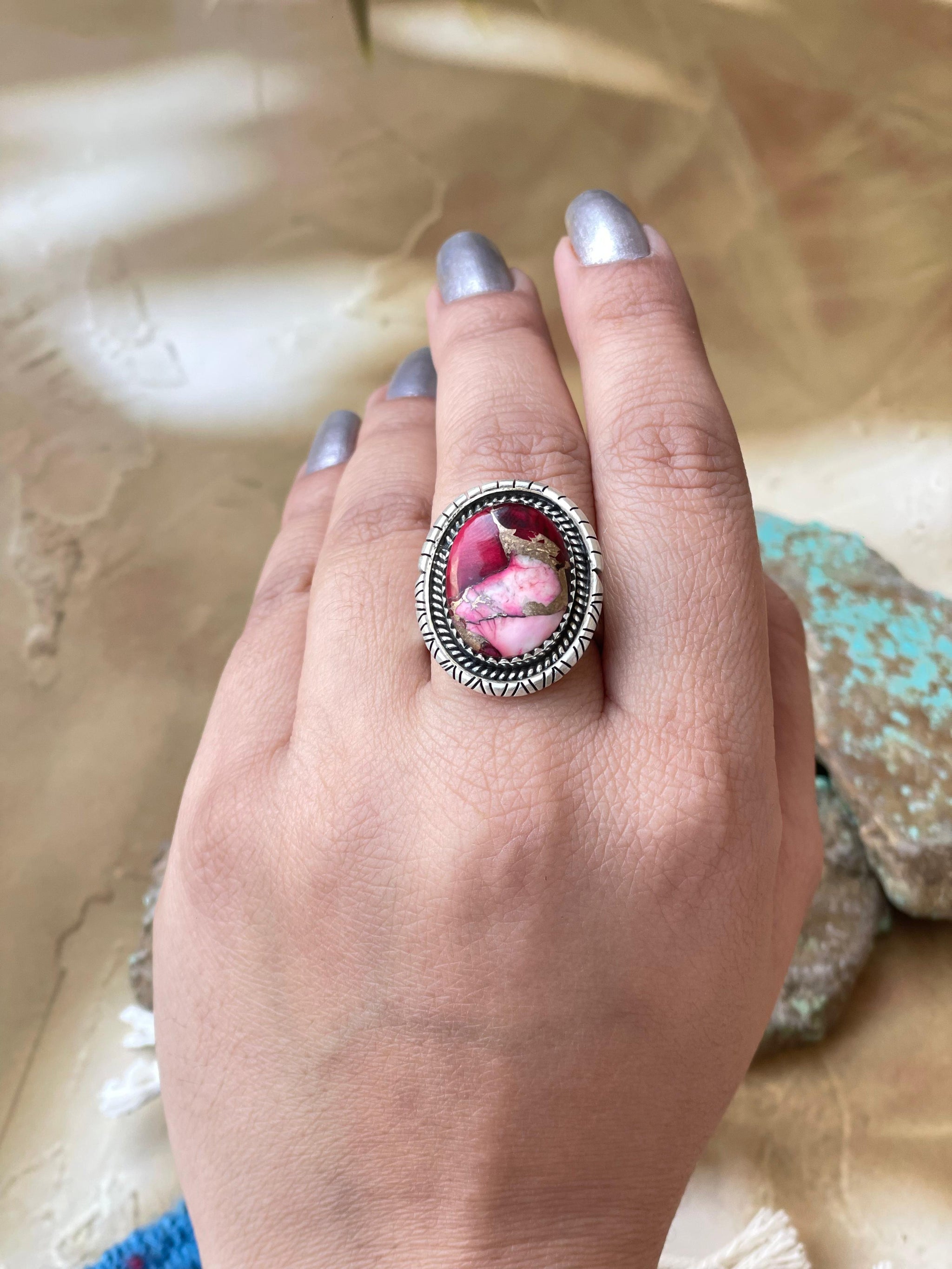 Beautiful Handmade Dahlia Rose And Sterling Silver Adjustable Oval Sha