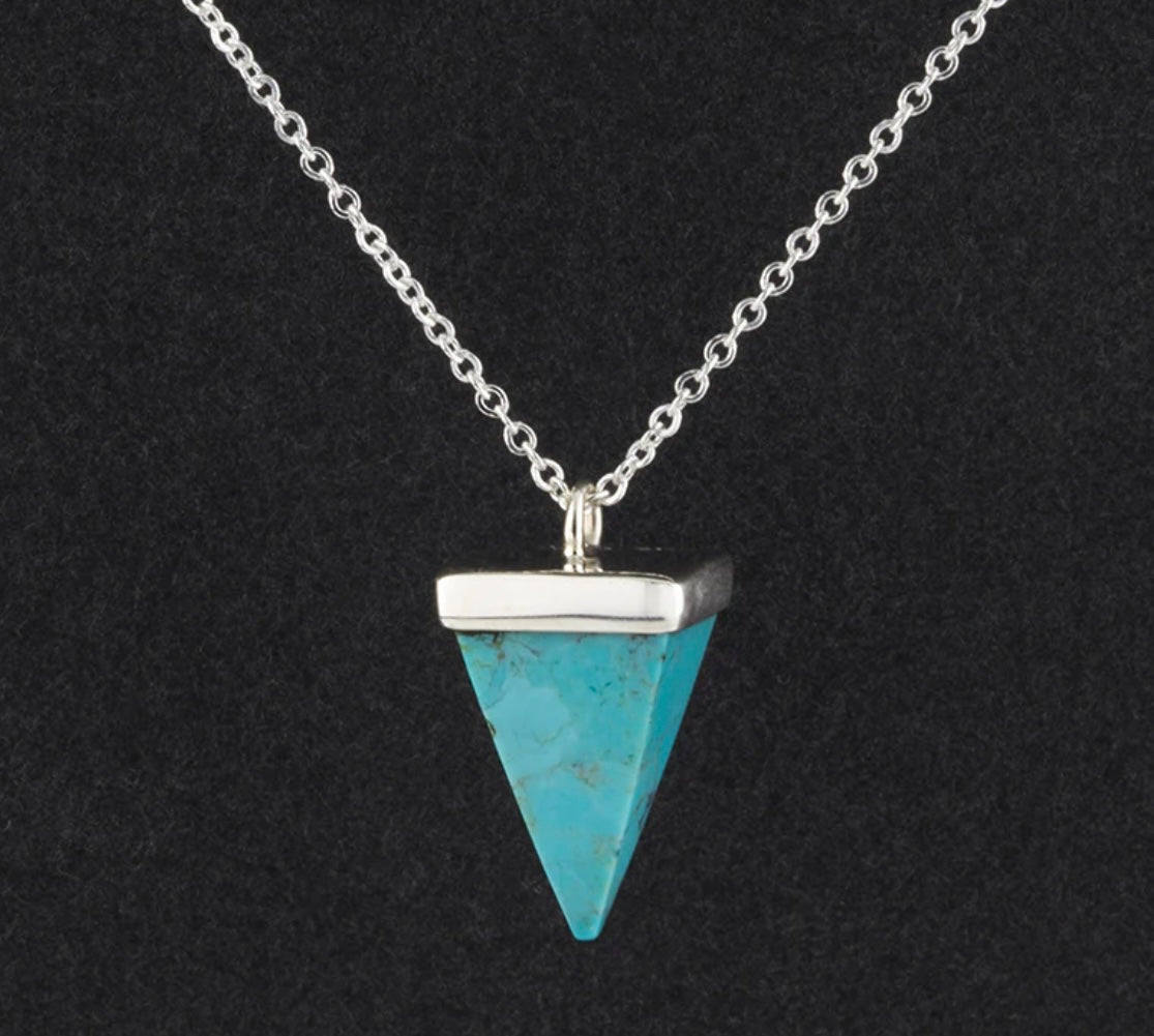 Turquoise Stone Pyramid w/ 18 in. chain