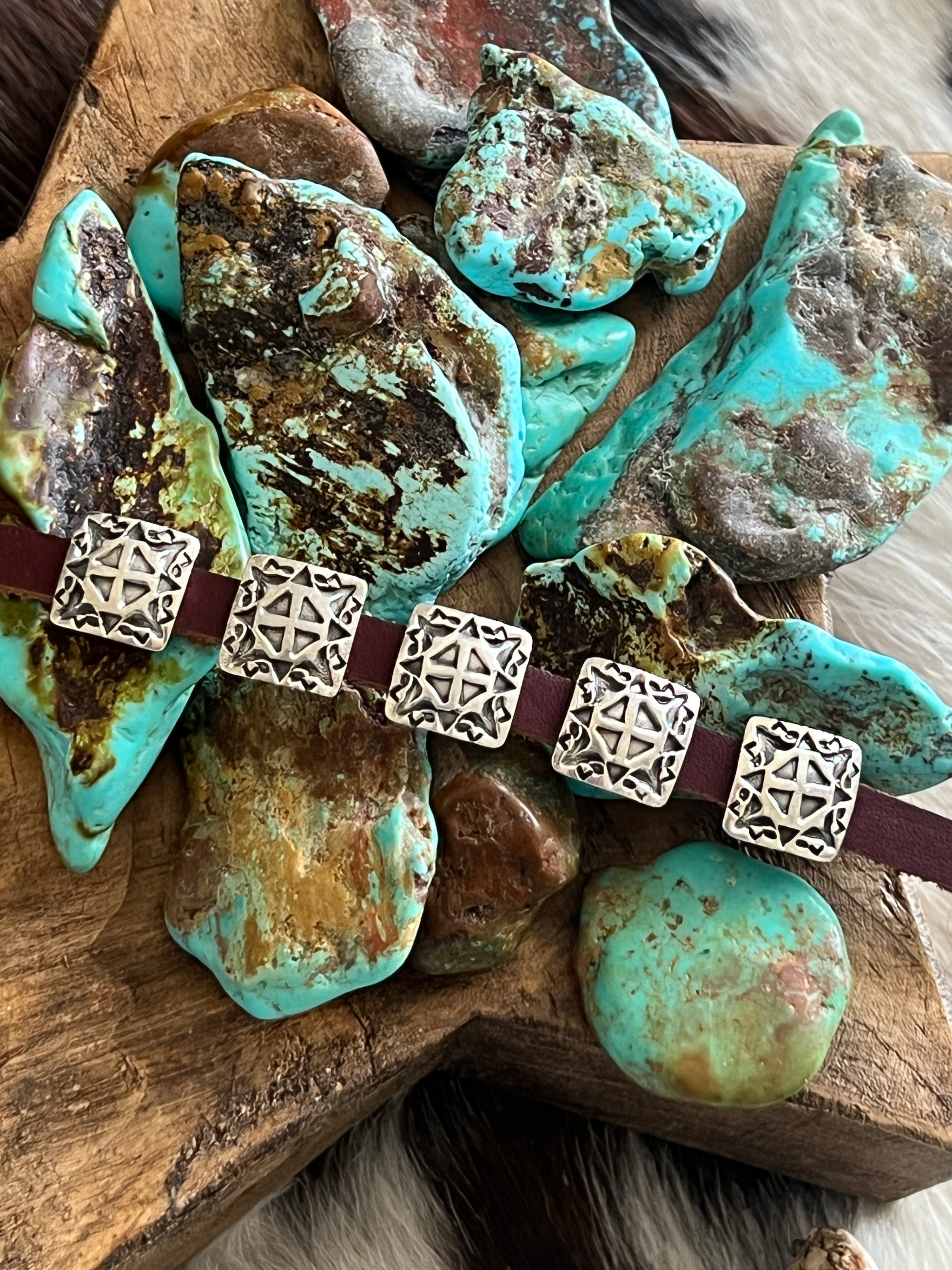 Sterling Silver Mini Concho Slide, Ojo De Dios