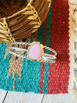 Handcrafted Queen Pink Conch Shell & Sterling Silver Cuff Bracelet
