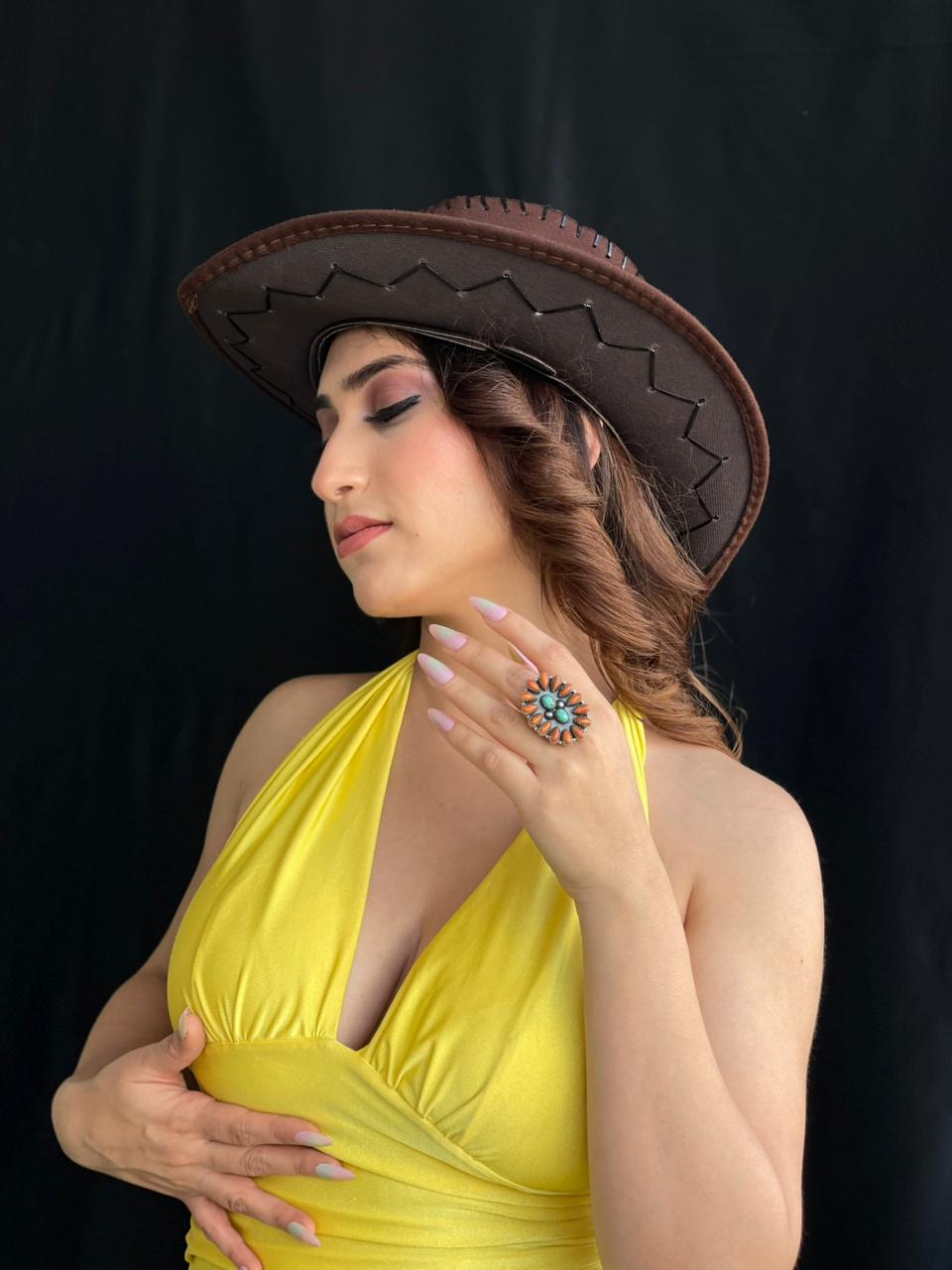 Handmade Sterling Silver Kingman With Orange Mojave Adjustable Ring "S